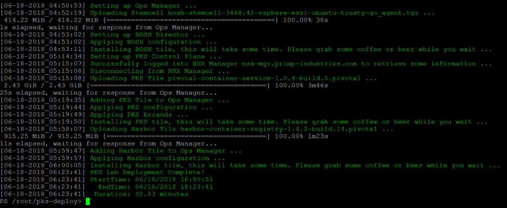 Automated Pivotal Container Service (PKS) Lab Deployment Automated Pivotal Container Service (PKS) Lab Deployment