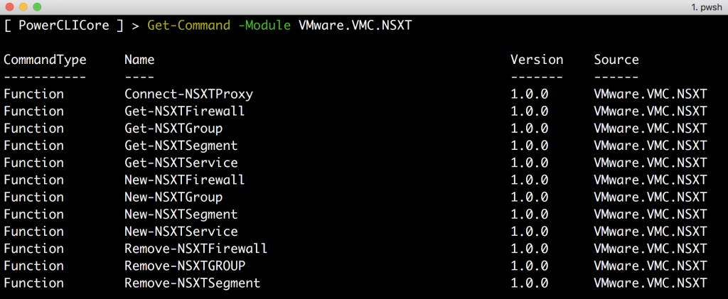 NSX-T Policy PowerShell Community Module for VMC