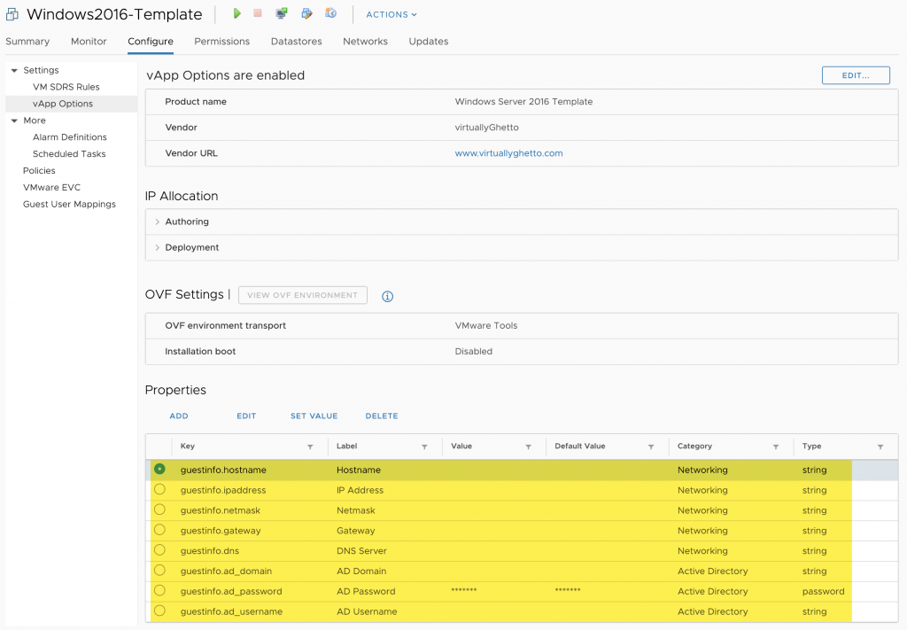Building your own Virtual Appliances using OVF properties Part 3