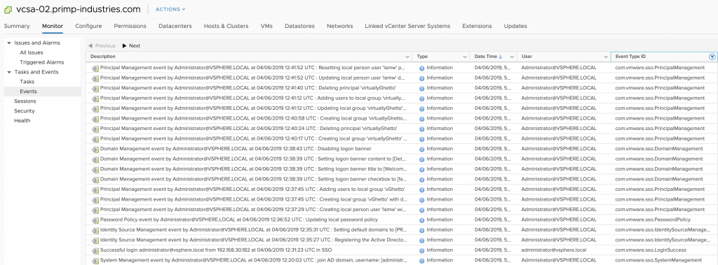 Enhanced vCenter Server Audit Event & Logging in vSphere 6.7 Update 2