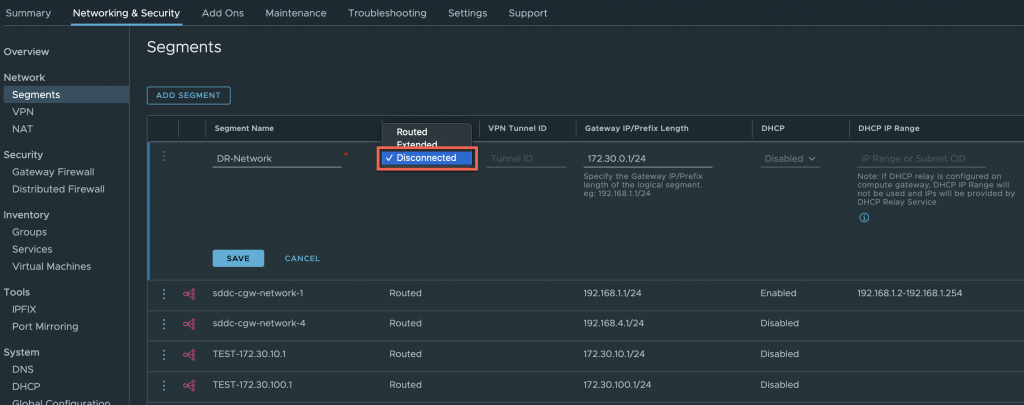 Automating The Creation Of Nsx T Disconnected Segments For Dr Testing On Vmware Cloud On Aws