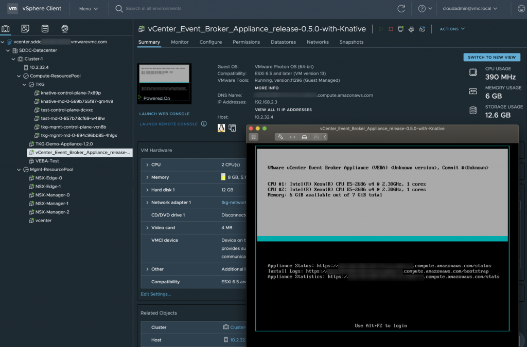 VMware Cloud on AWS 1.13 adds support for VMRC vCenter Proxy
